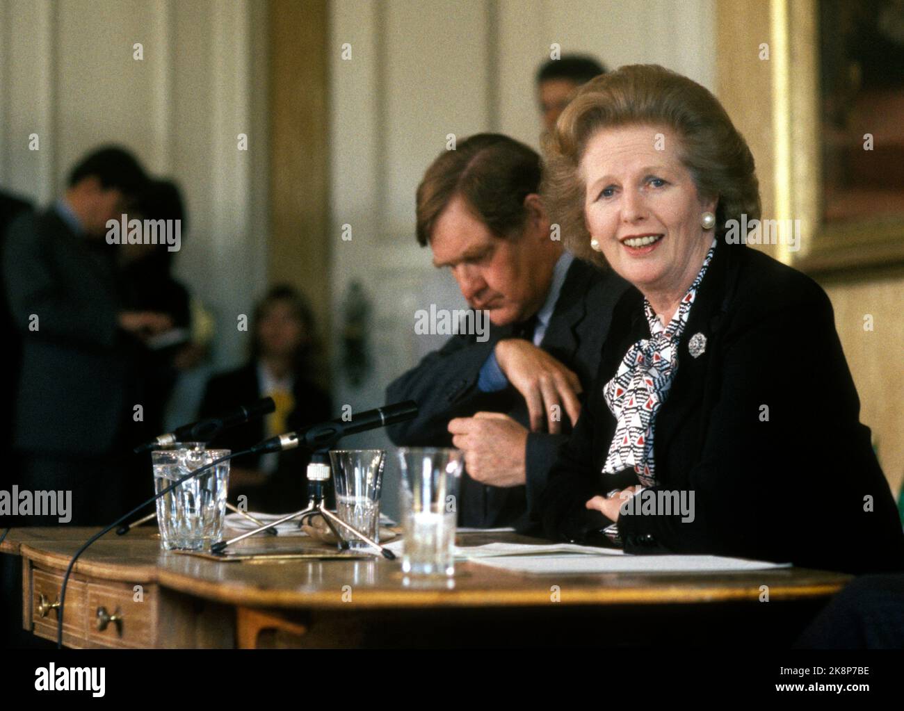 Oslo 19860912. The Bristian Prime Minister Margaret Thatcher on an ...