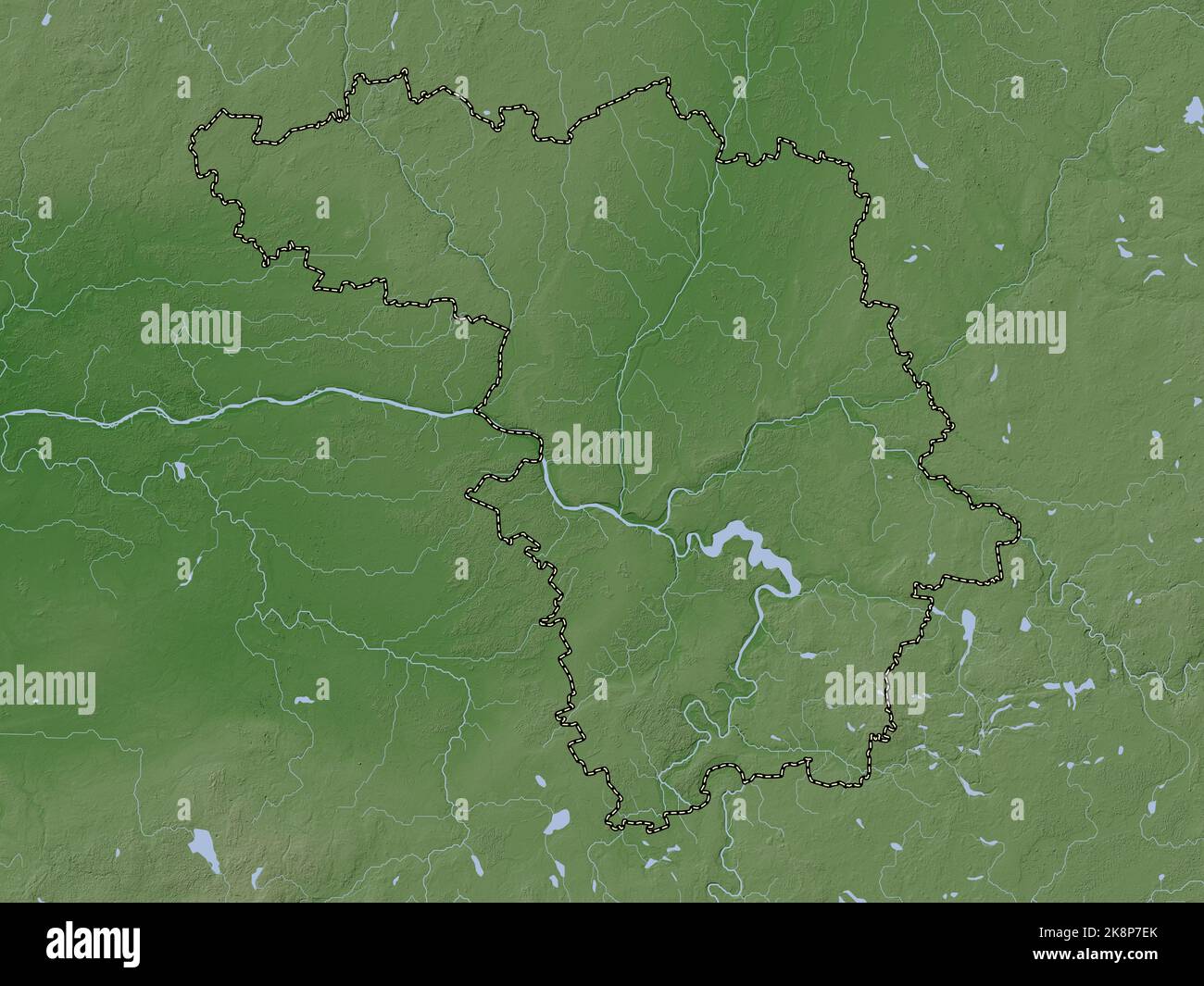 Kauno, county of Lithuania. Elevation map colored in wiki style with ...