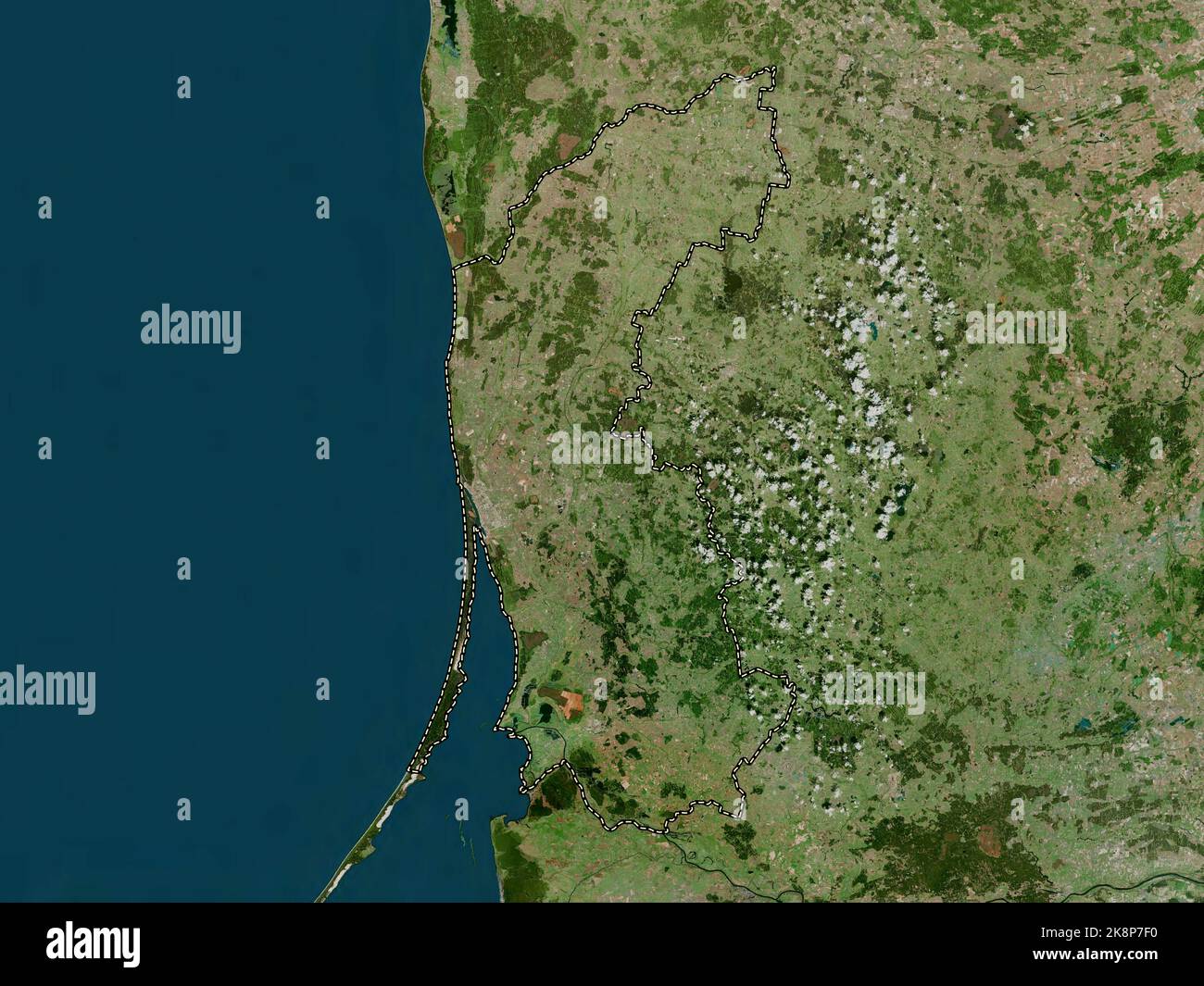 Klaipedos, county of Lithuania. High resolution satellite map Stock ...