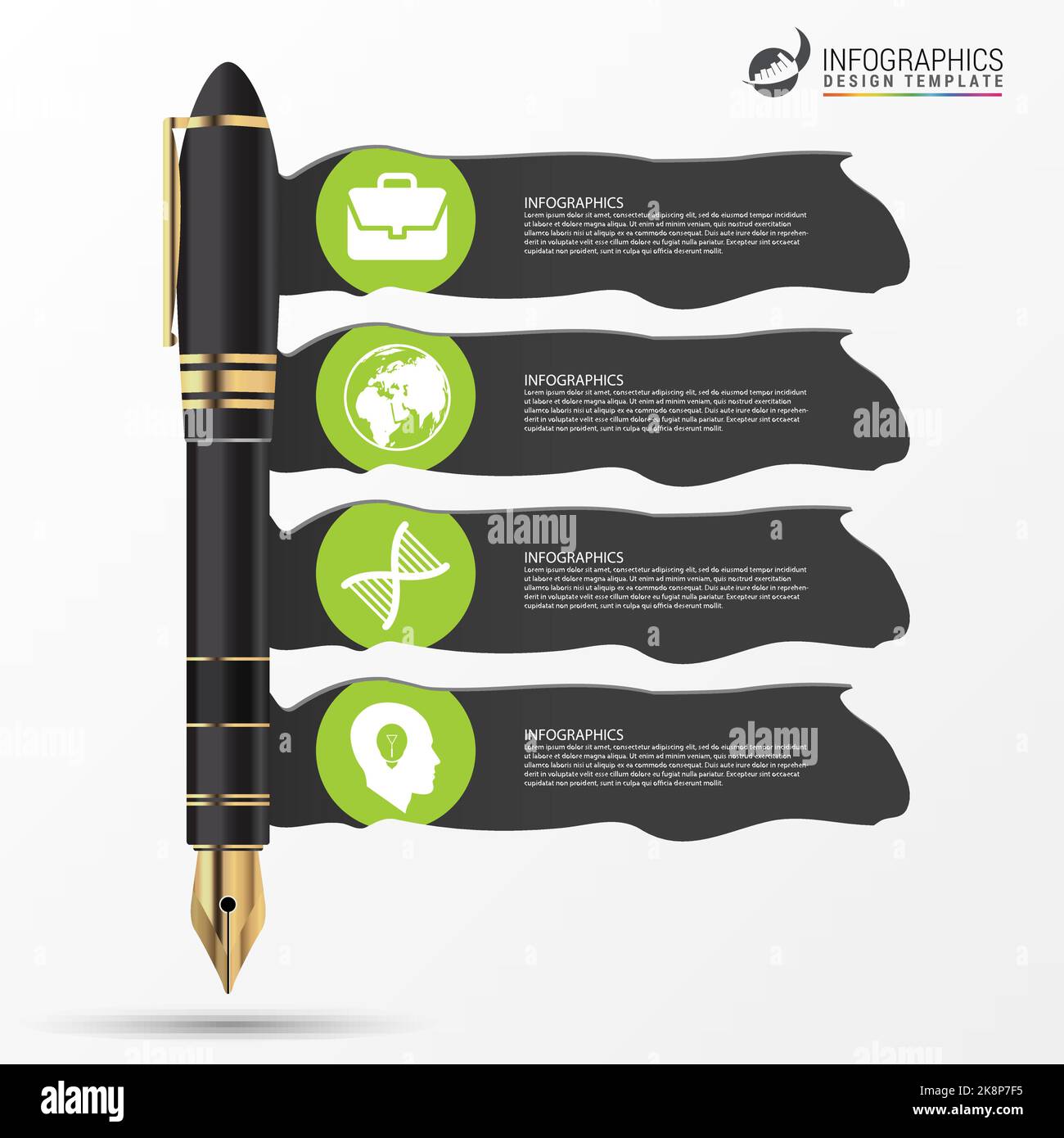 Creative infographic template with pen. Vector illustration Stock ...