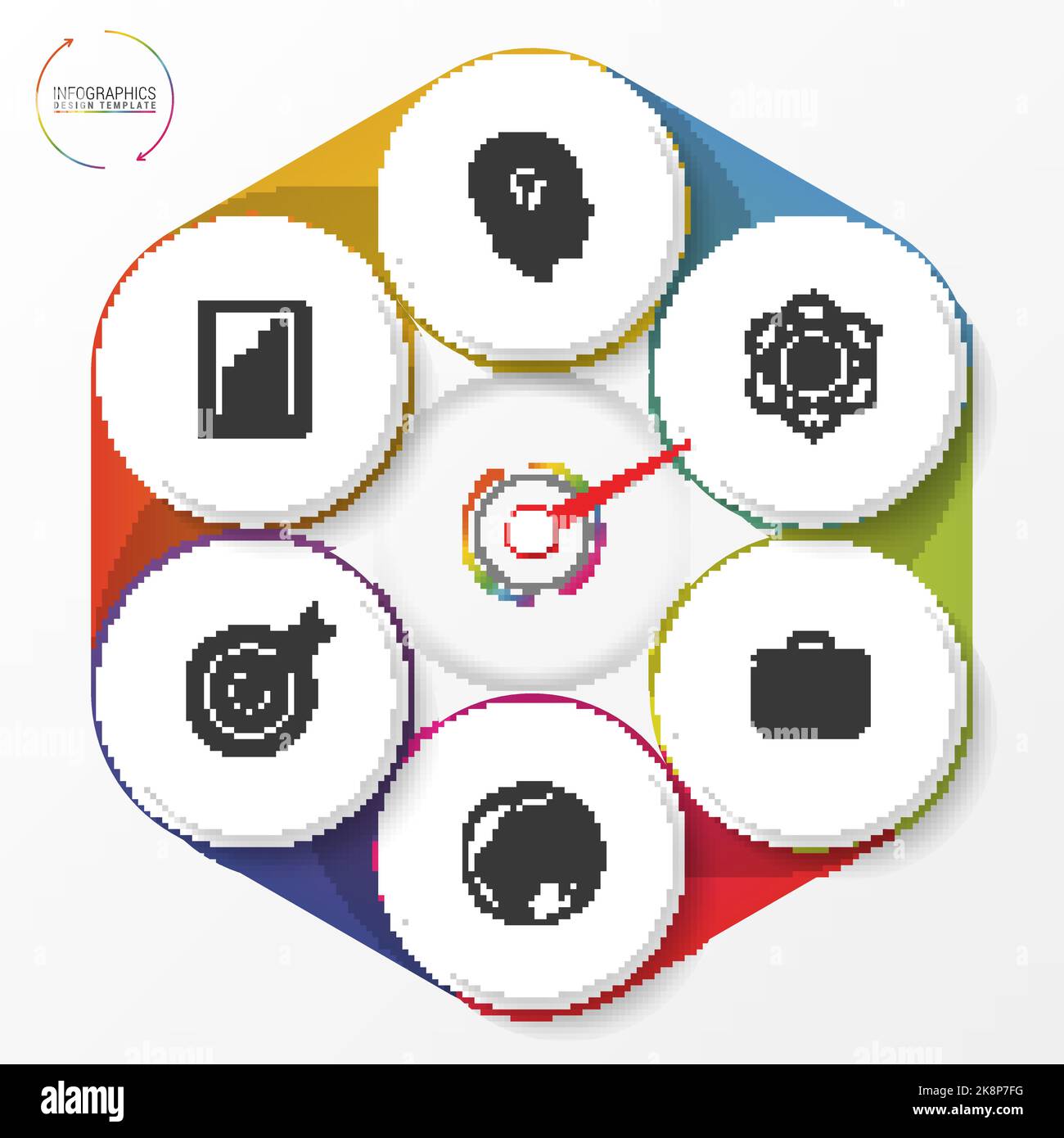 Template for cycling diagram, graph, presentation and round chart ...