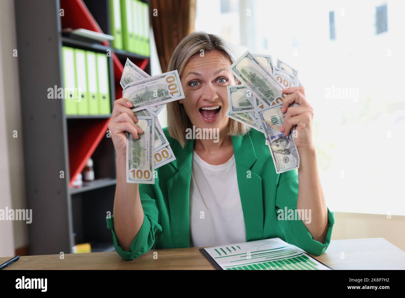 Happy fan of money hi-res stock photography and images - Alamy