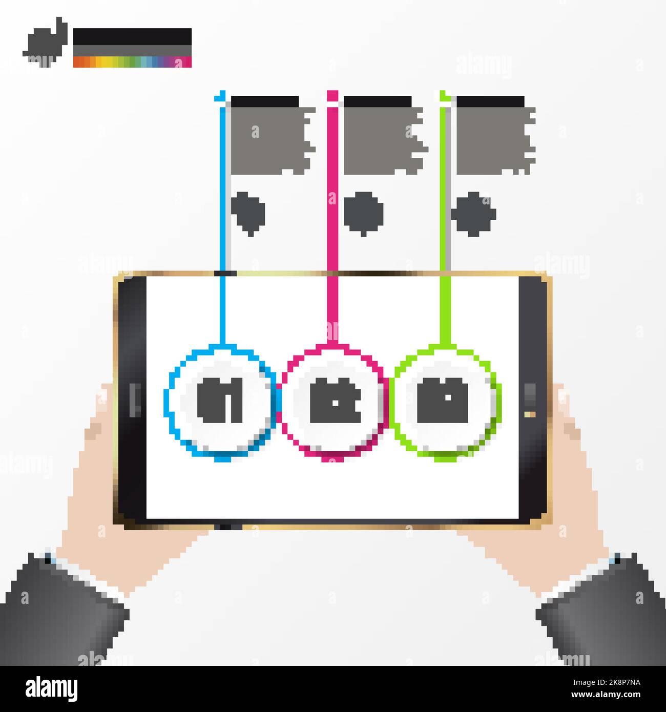 Infographic design template with tablet. Business concept. Vector ...