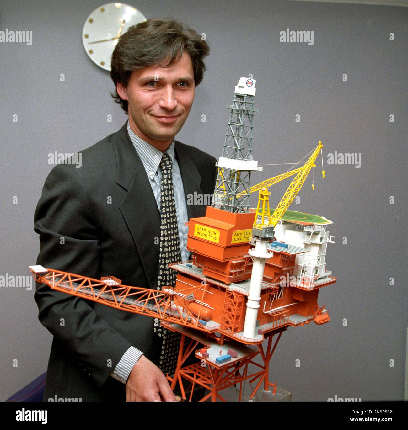 Oslo May 1996. Minister of Petroleum and Energy Jens Stoltenberg with a ...