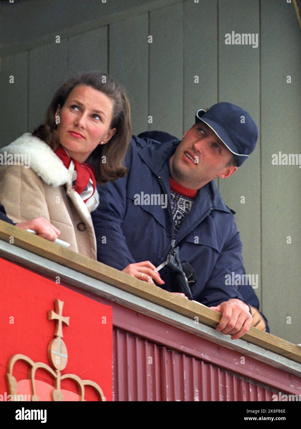 Skui 19680331. NM in jump. Sonja Haraldsen and Crown Prince Harald ...