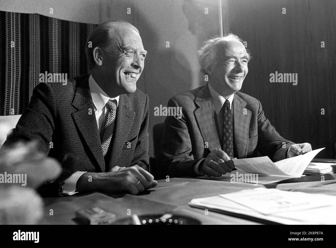 Oslo 19750924. Government meeting in the Norwegian Labor Party ...