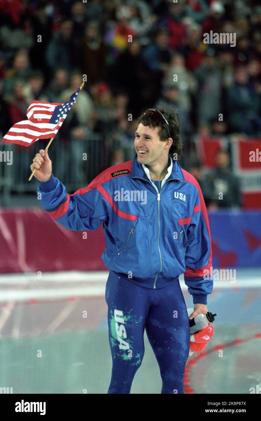 Hamar 19940218 Winter Olympics at Lillehammer. Dan Jansen smiles and ...