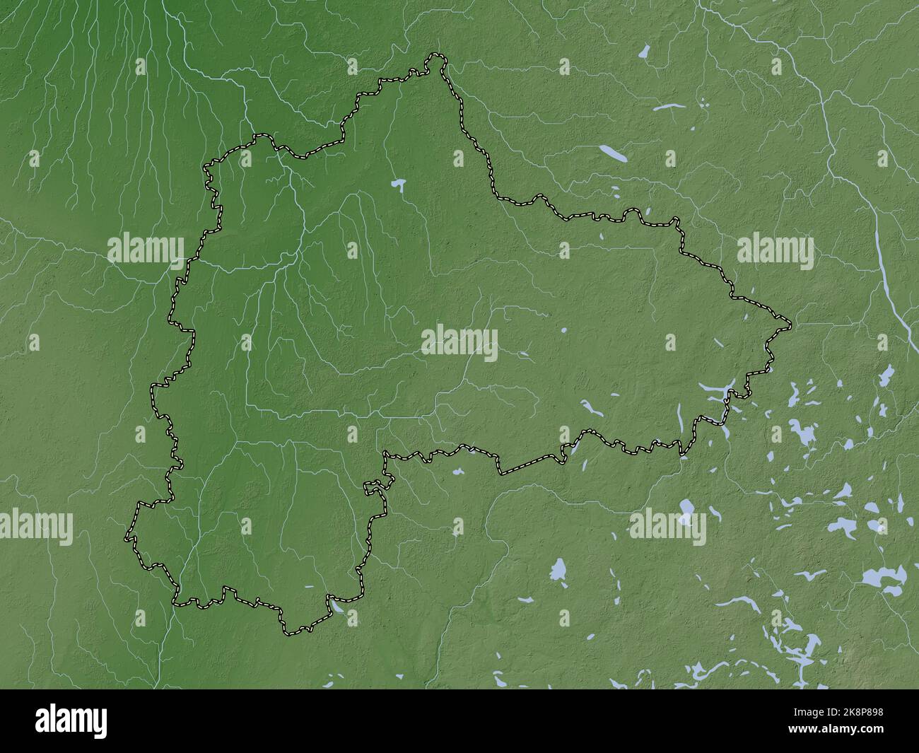 Panevezio, county of Lithuania. Elevation map colored in wiki style ...