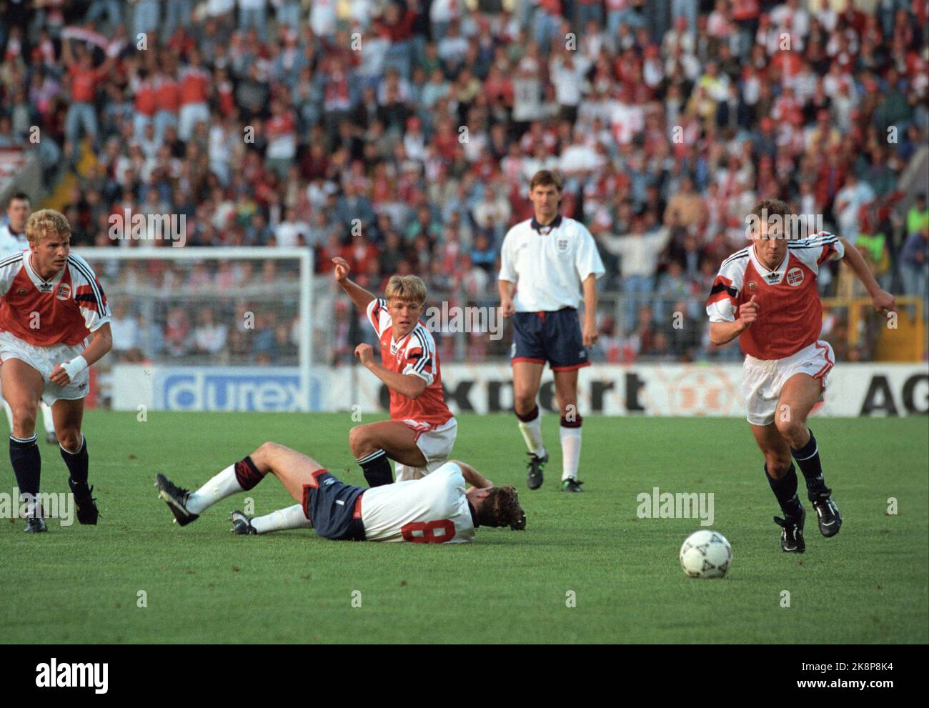 Paul gascoigne is stopped by jostein flo hi-res stock photography and ...