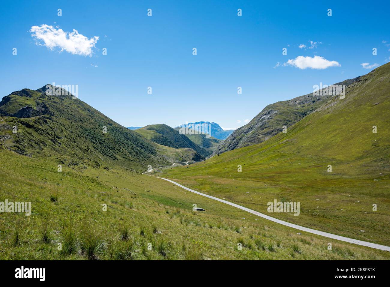 Col de Sarenne valley and road on the Alpe d'Huez side, France, Europe ...