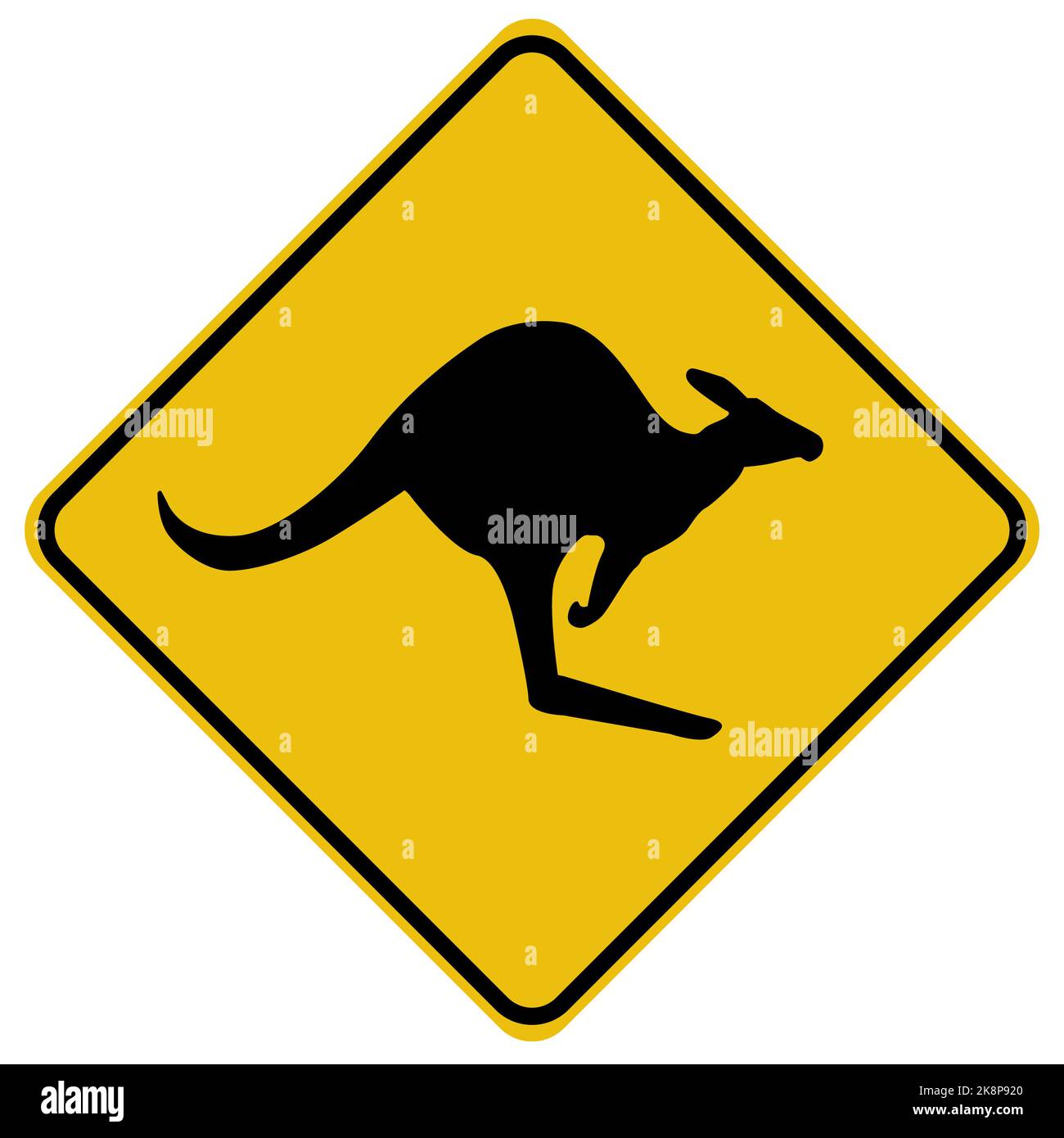 beware Kangaroo sign on traffic label. kangaroo sign. flat style Stock ...
