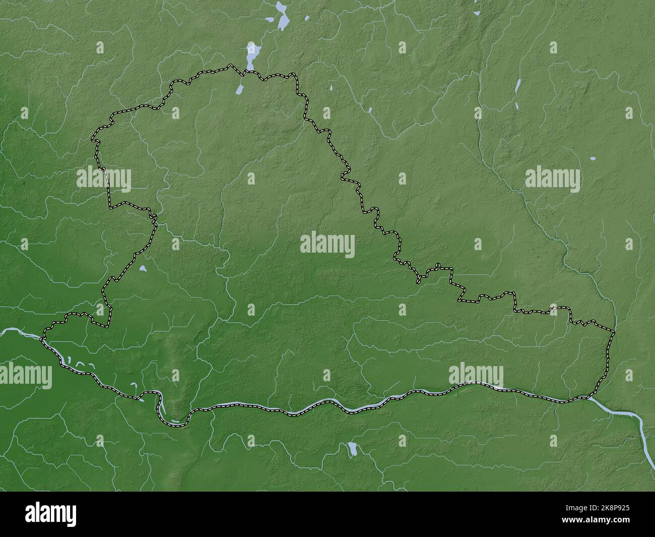 Taurages, county of Lithuania. Elevation map colored in wiki style with ...