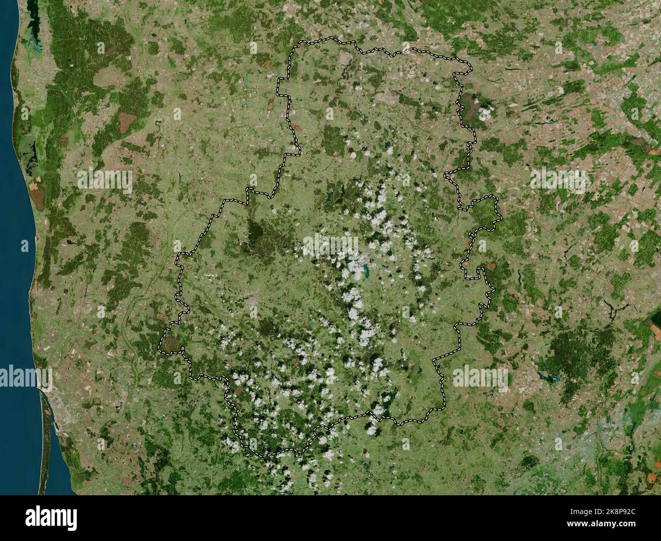 Telsiai, county of Lithuania. High resolution satellite map Stock Photo ...