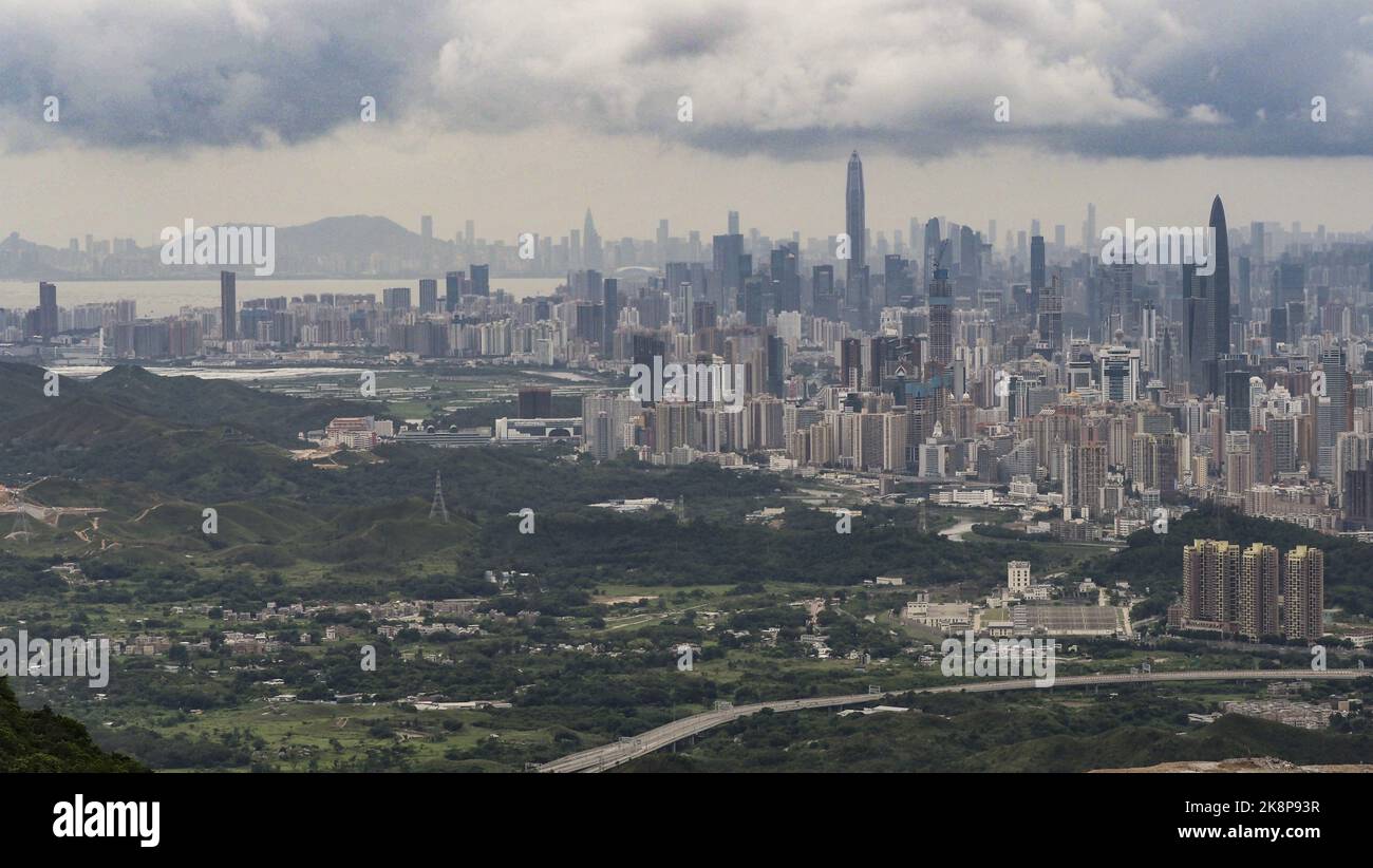 A general picture of Shenzhen area and the Hong Kong Border in the ...