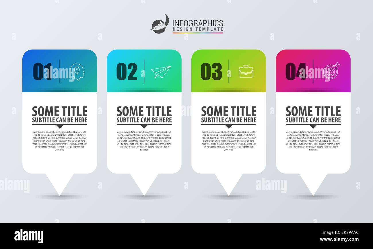 Infographic design template. Business concept with 4 options, parts. Vector illustration Stock ...