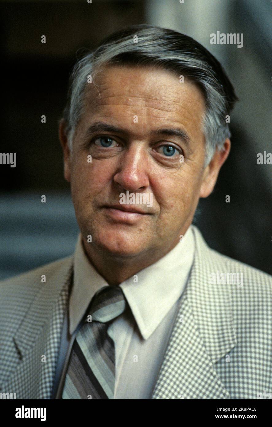 Oslo 19840820. Hermod Skånland, director of Norges Bank. Portrait ...