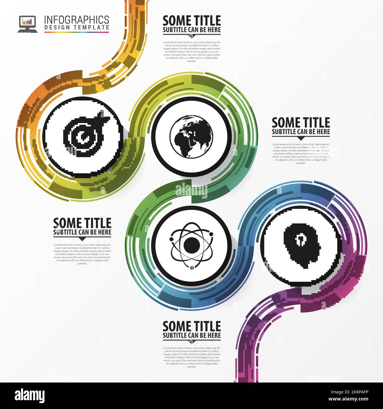Abstract colorful business path. Timeline infographic template. Vector ...