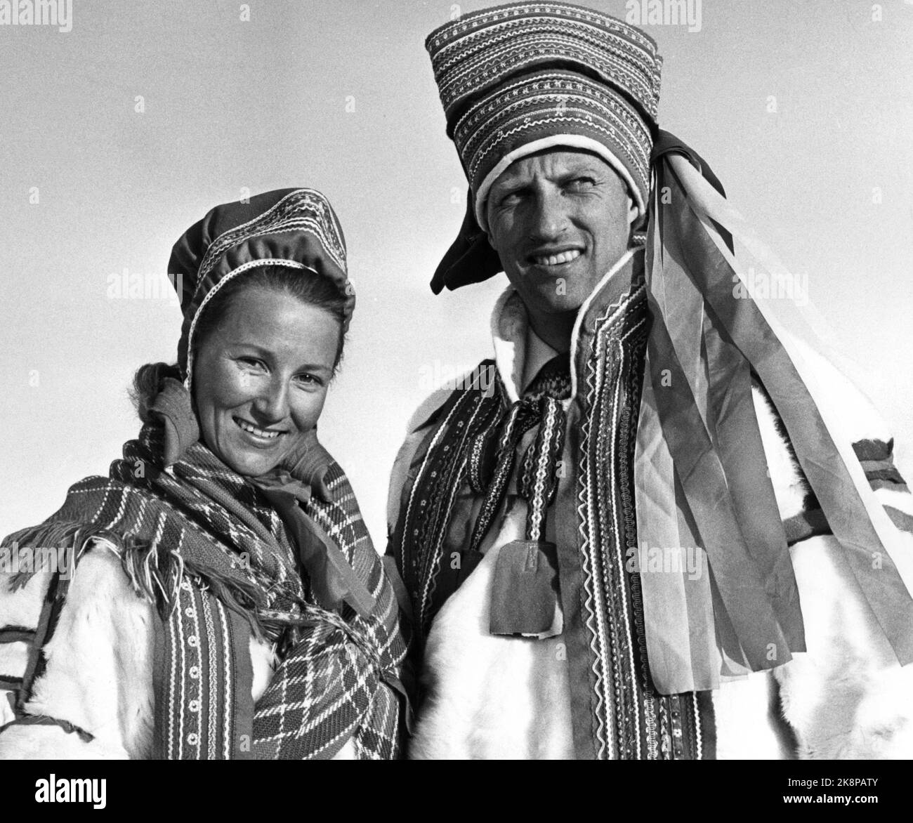 Karasjok April 1969 The Crown Prince couple visits Finnmark. Here Crown ...