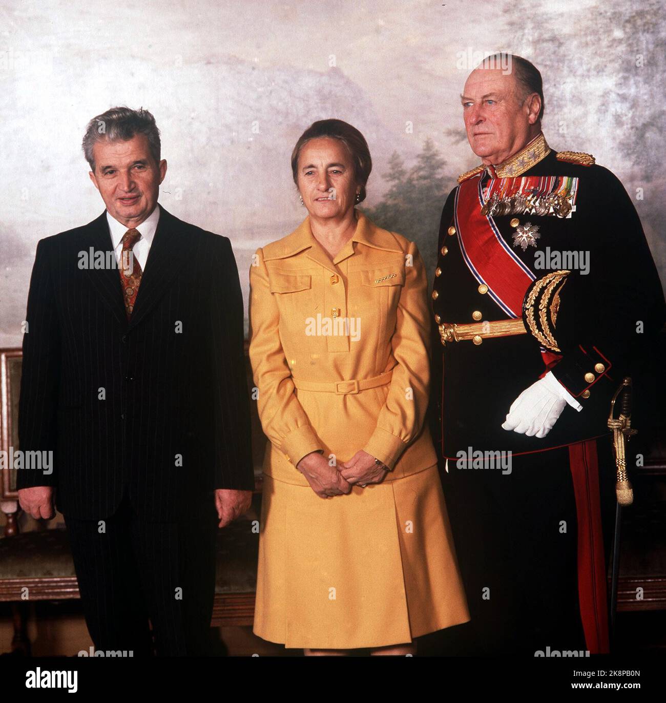 Oslo. President Nicolae Ceausescu and Mrs Elena visit Oslo 13-15. Nov ...