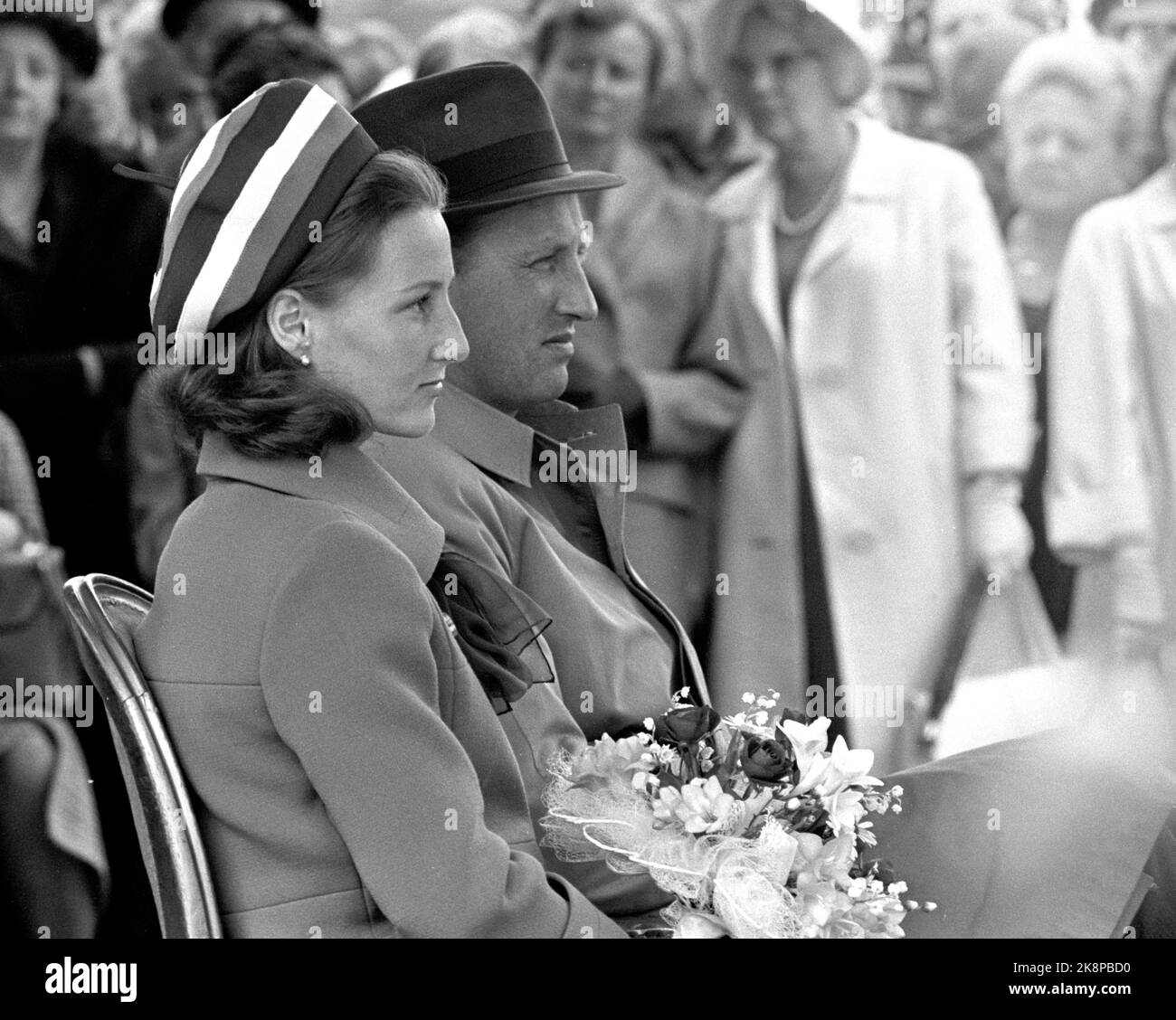 Oslo 19680515. The newly conscripted Crown Prince Harald and Sonja ...