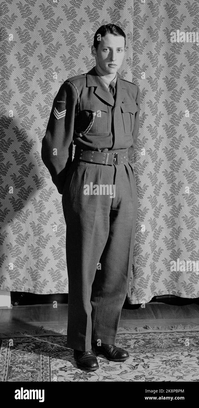 Oslo 19570127 Prince Harald in Uniform. Photographed ahead of the 20th ...