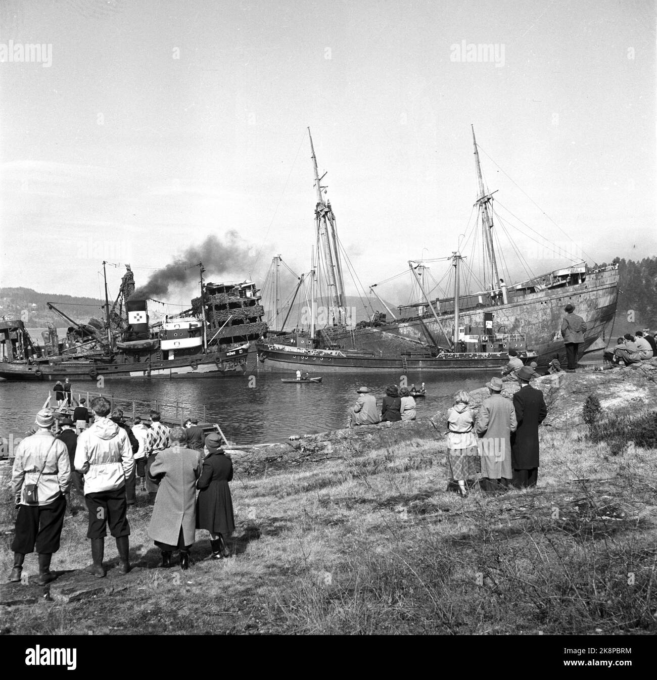 Drøbak; The Danube prison ship that was lowered during the war by the ...