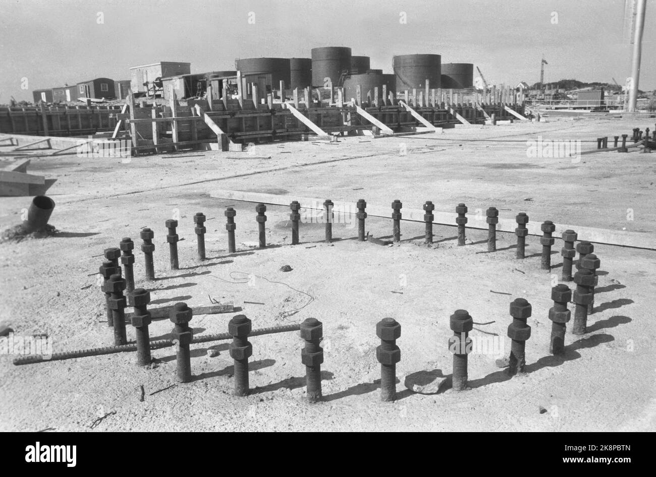 Mongstad 19740525. The first Norwegian -owned oil refinery rises at ...