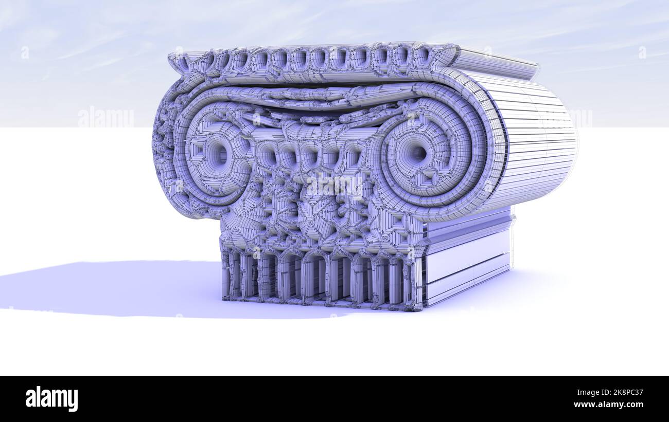 Modern 3D Illustration of architectural structures based on Archaic and ...