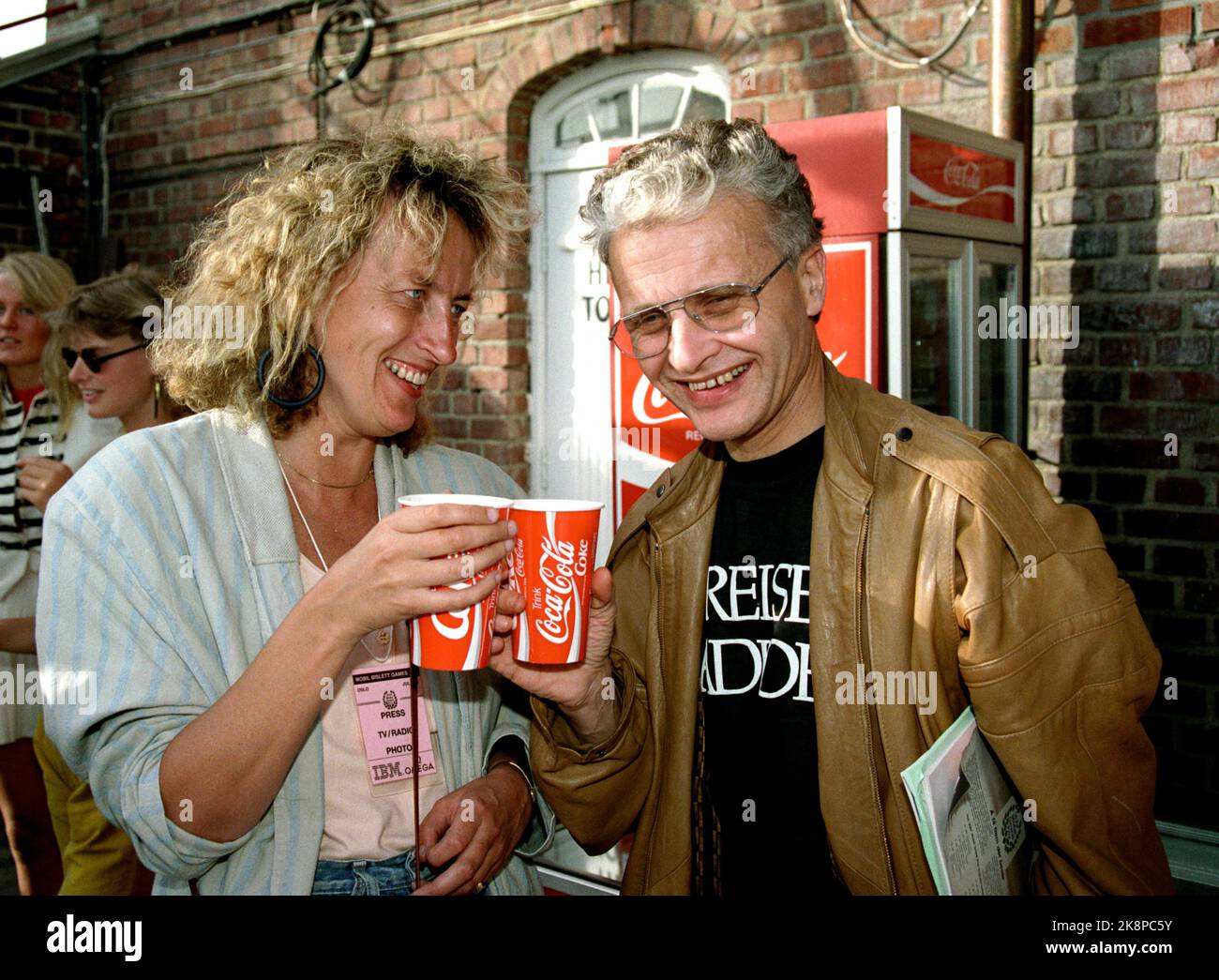 Oslo 19900714. Broadcasting Manager Einar Førde with Karen-Marie ...