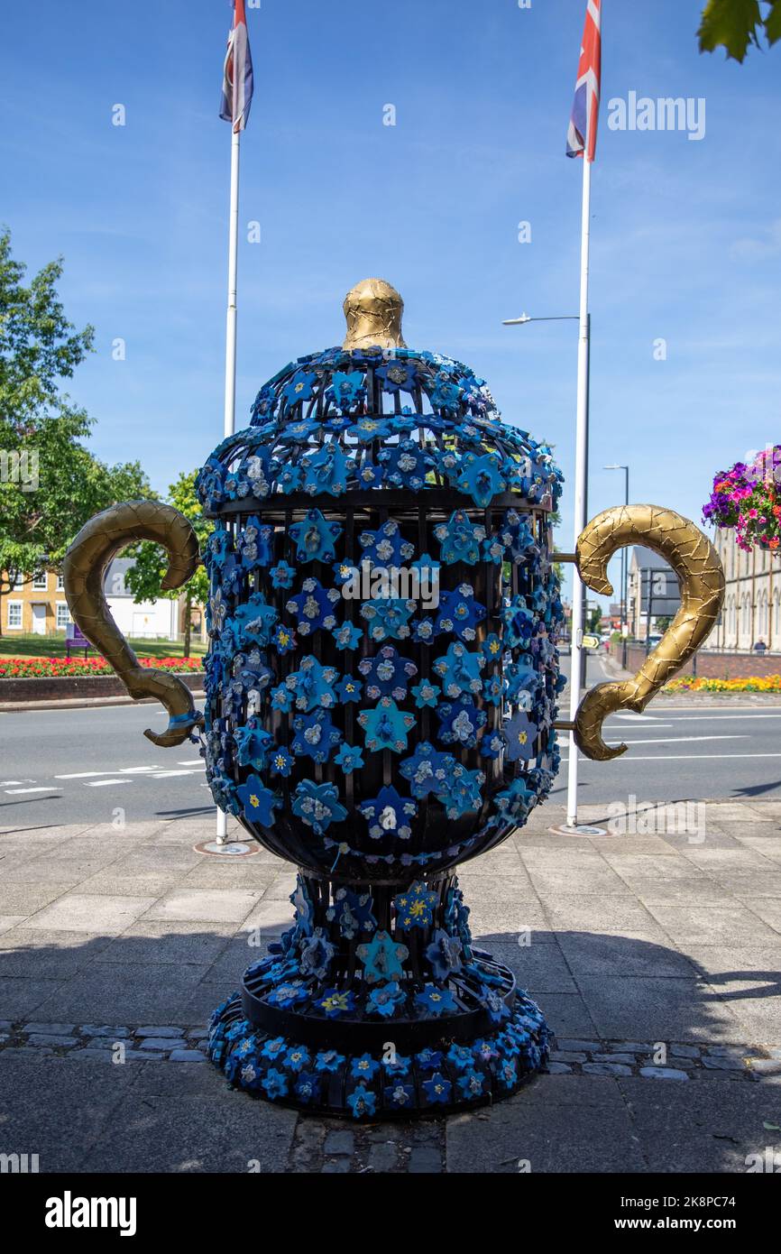 A model of the trophy given to the rugby world cup winners outside the ...