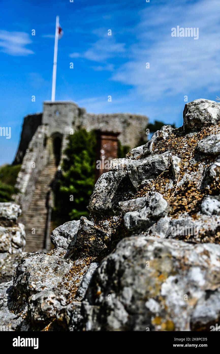 A vertical blur of a fort captured in the ancient artillery fortress ...