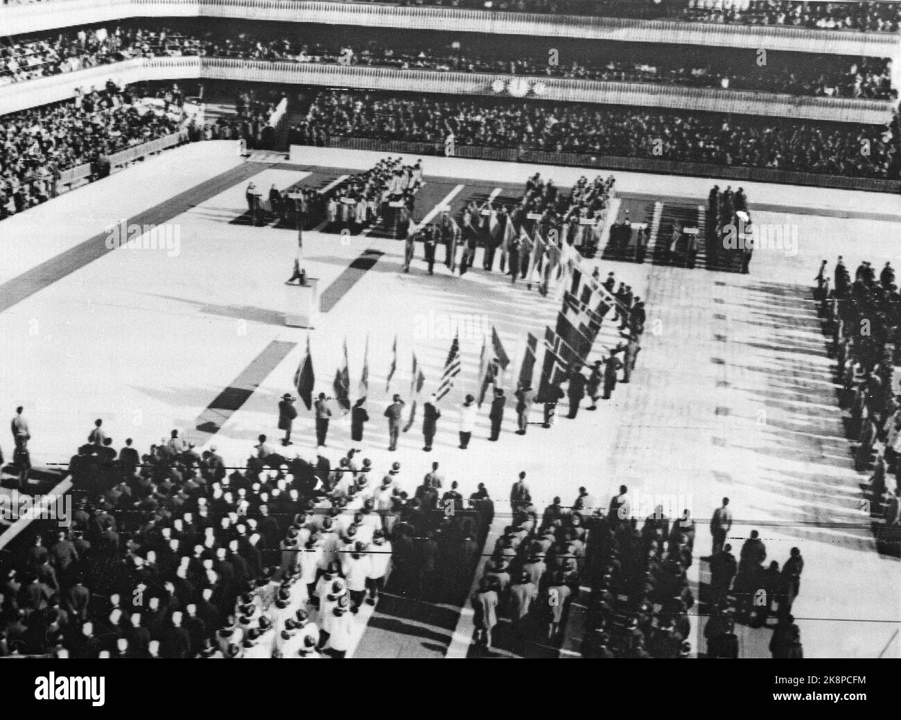 Cortina, Italy 1956. Olympic Cortina 1956. The opening ceremony. At the ...
