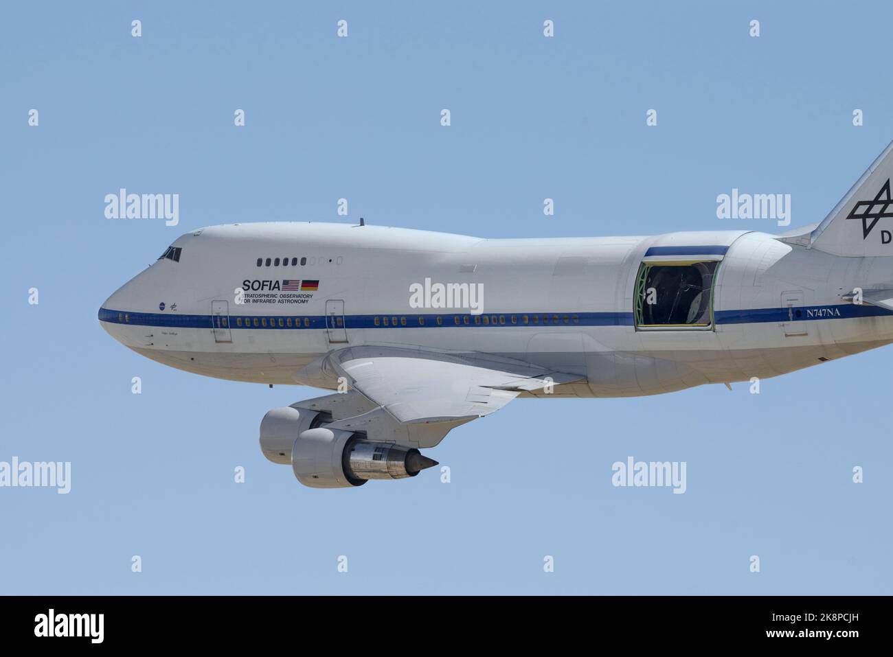 SOFIA, Stratospheric Observatory for Infrared Astronomy, modified Boeing 747-SP with ...