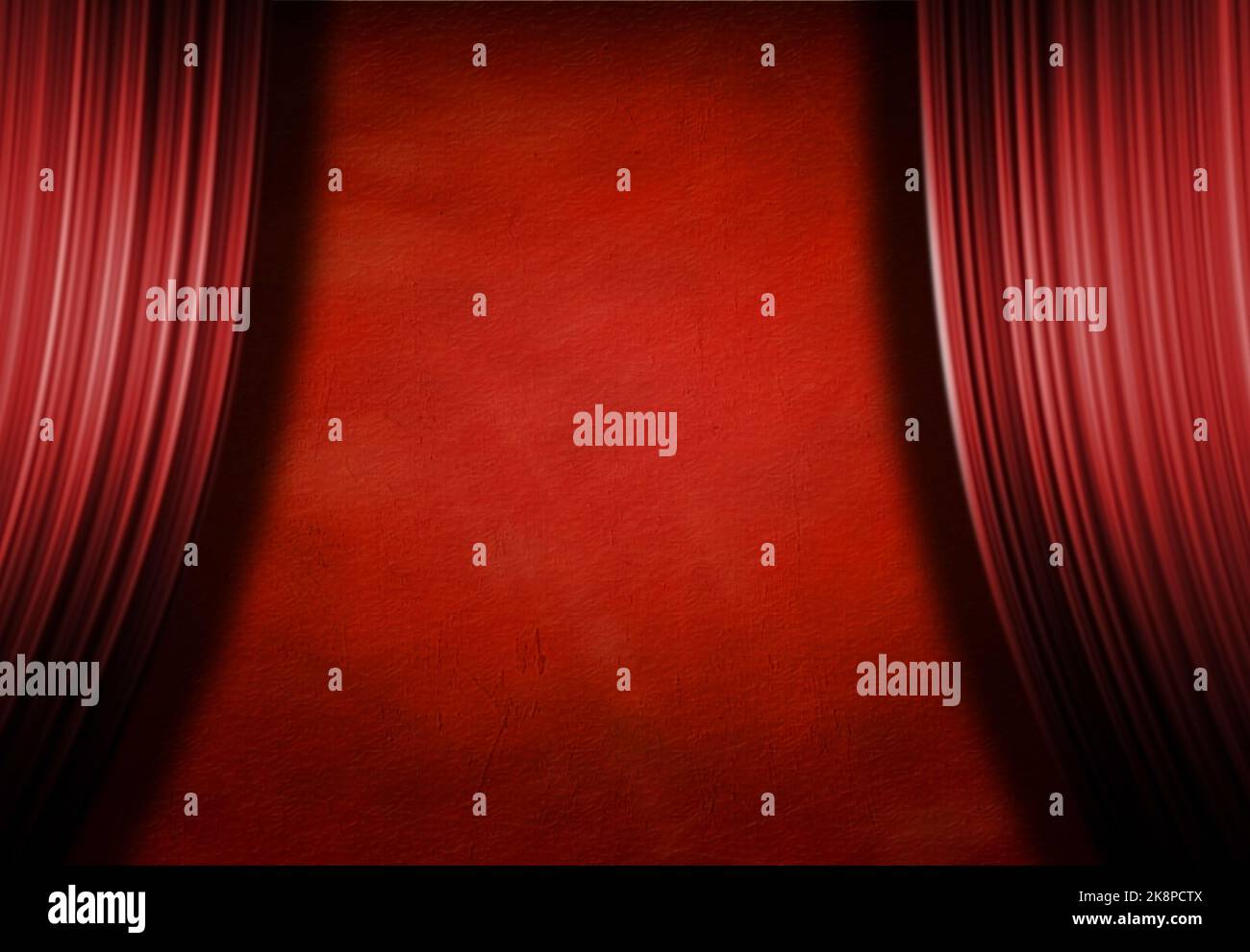 Red curtains stage. 3D rendering Stock Photo - Alamy