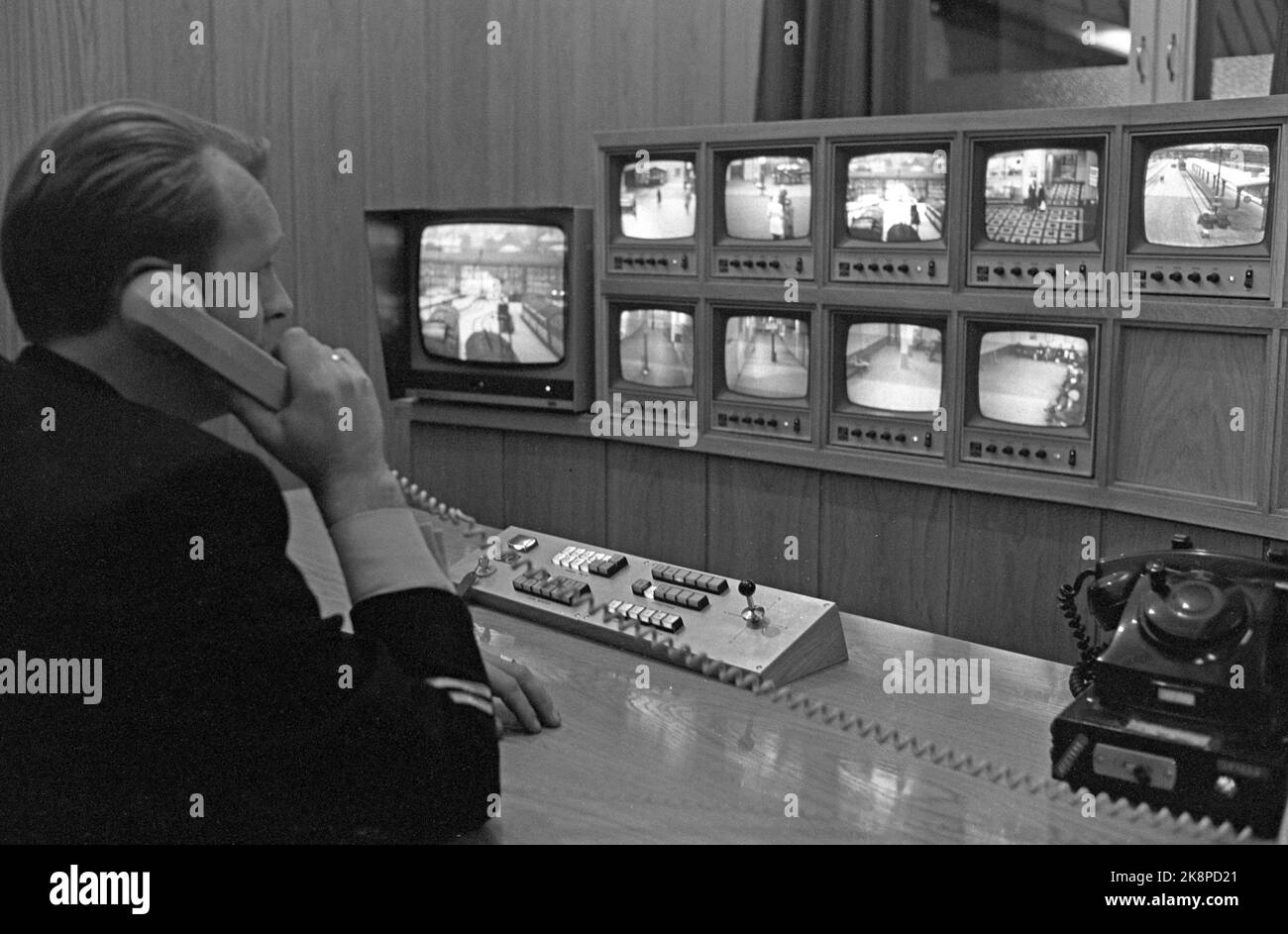 Oslo 19720125. At the Oslo East Railway station, a total of nine TV ...
