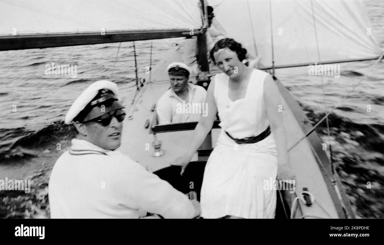 Godosund july 1932 crown prince olav t v on sailing trip hi-res stock ...