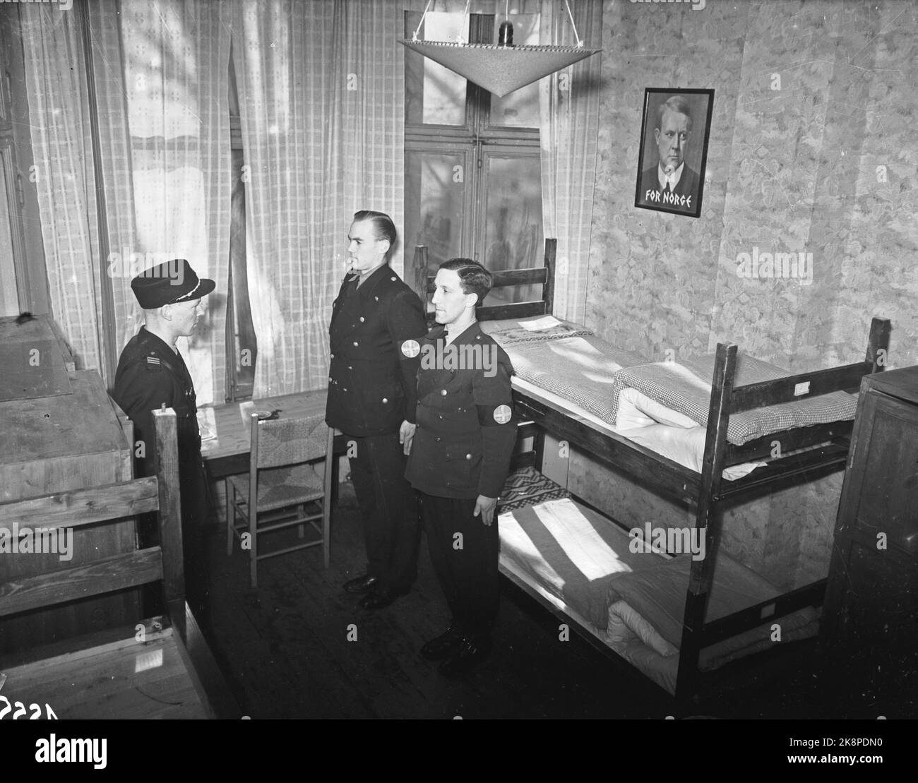 WW2 Oslo 19420425 Hirdskolen in Bjørn Farmannsgate. The room is ...