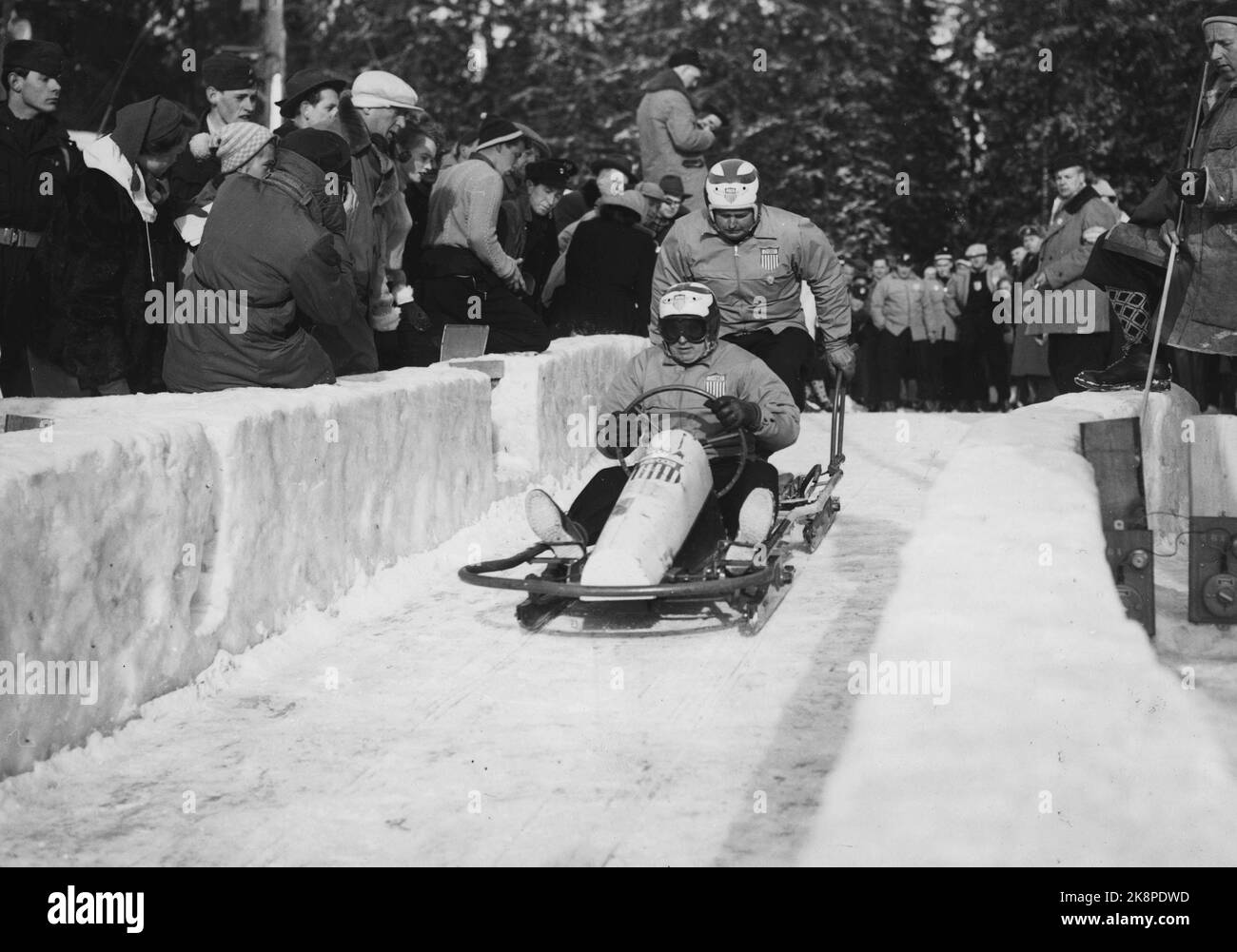 Oslo 19520221: Olympic Games, Bob II: USA's first team with Stanley D ...