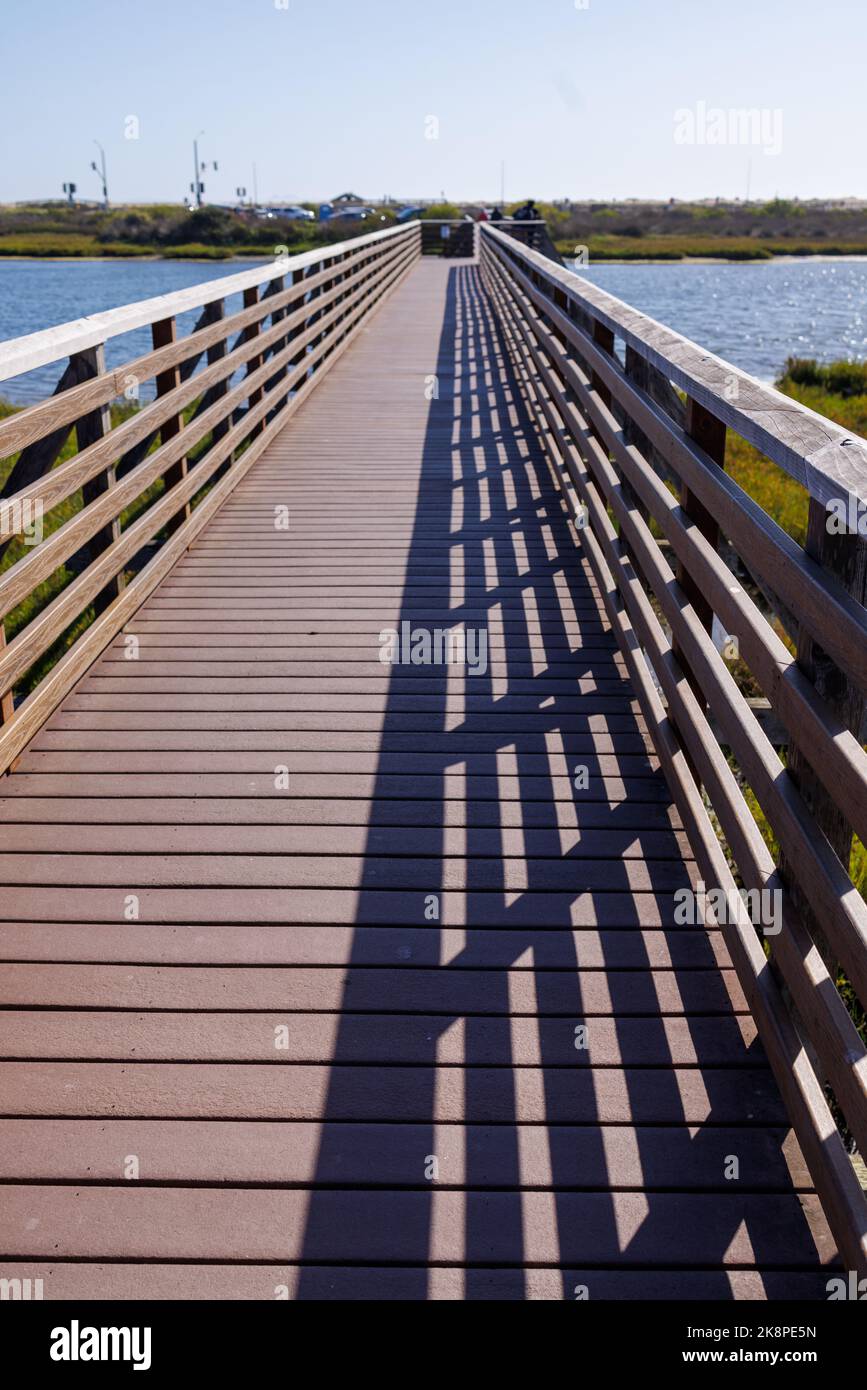The wetlands viewing pier at Bolsa Chica Ecological Reserve in Orange ...