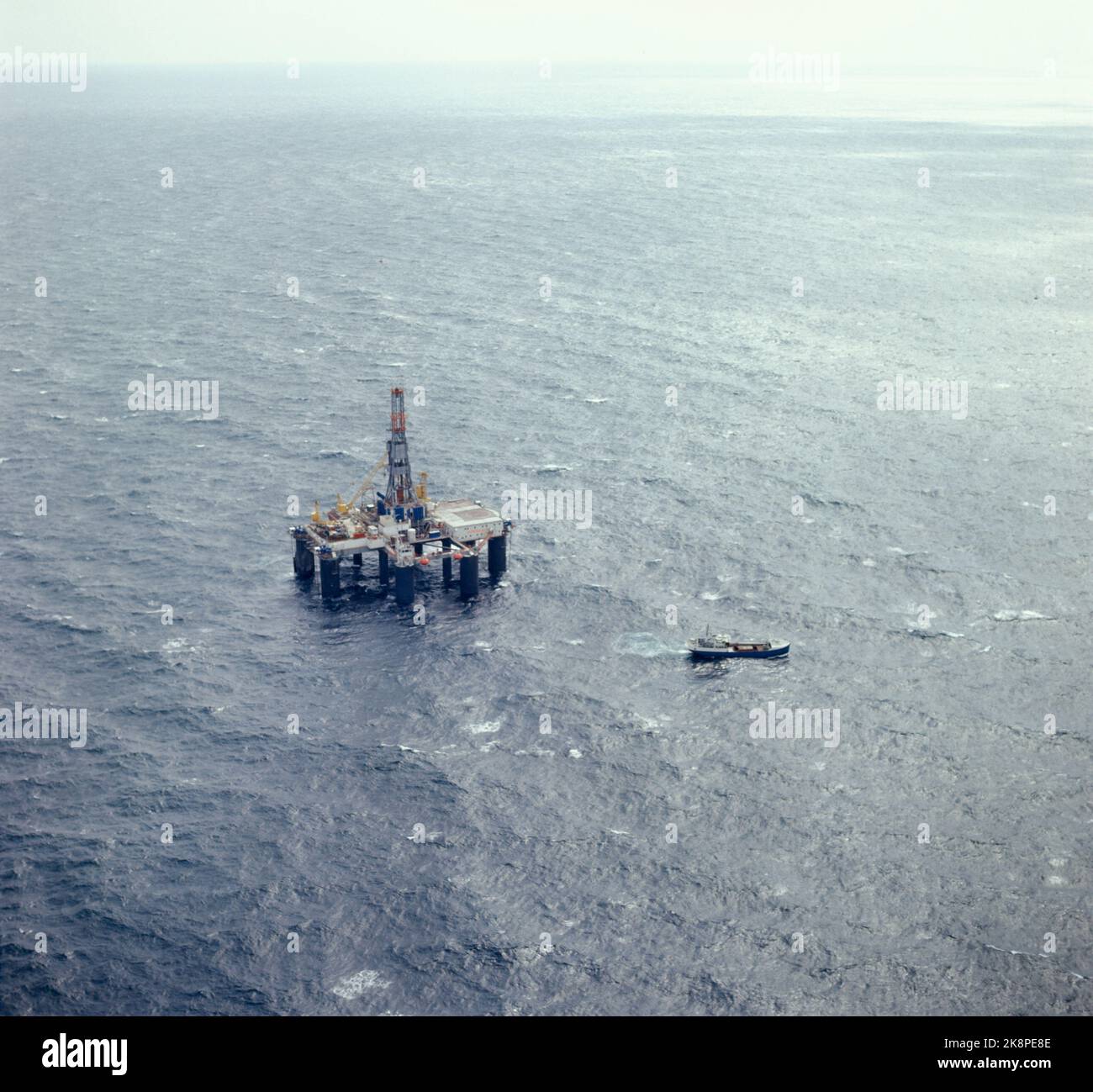 The North Sea June 1974 The Norwegian Oil Boring Platform in the North ...
