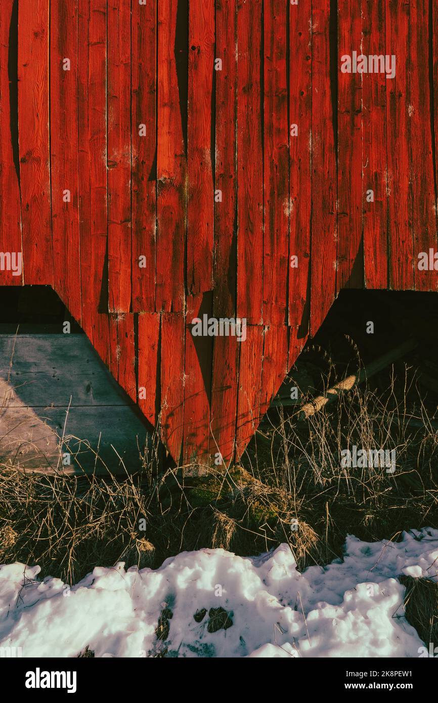 red wooden barn wall Stock Photo - Alamy
