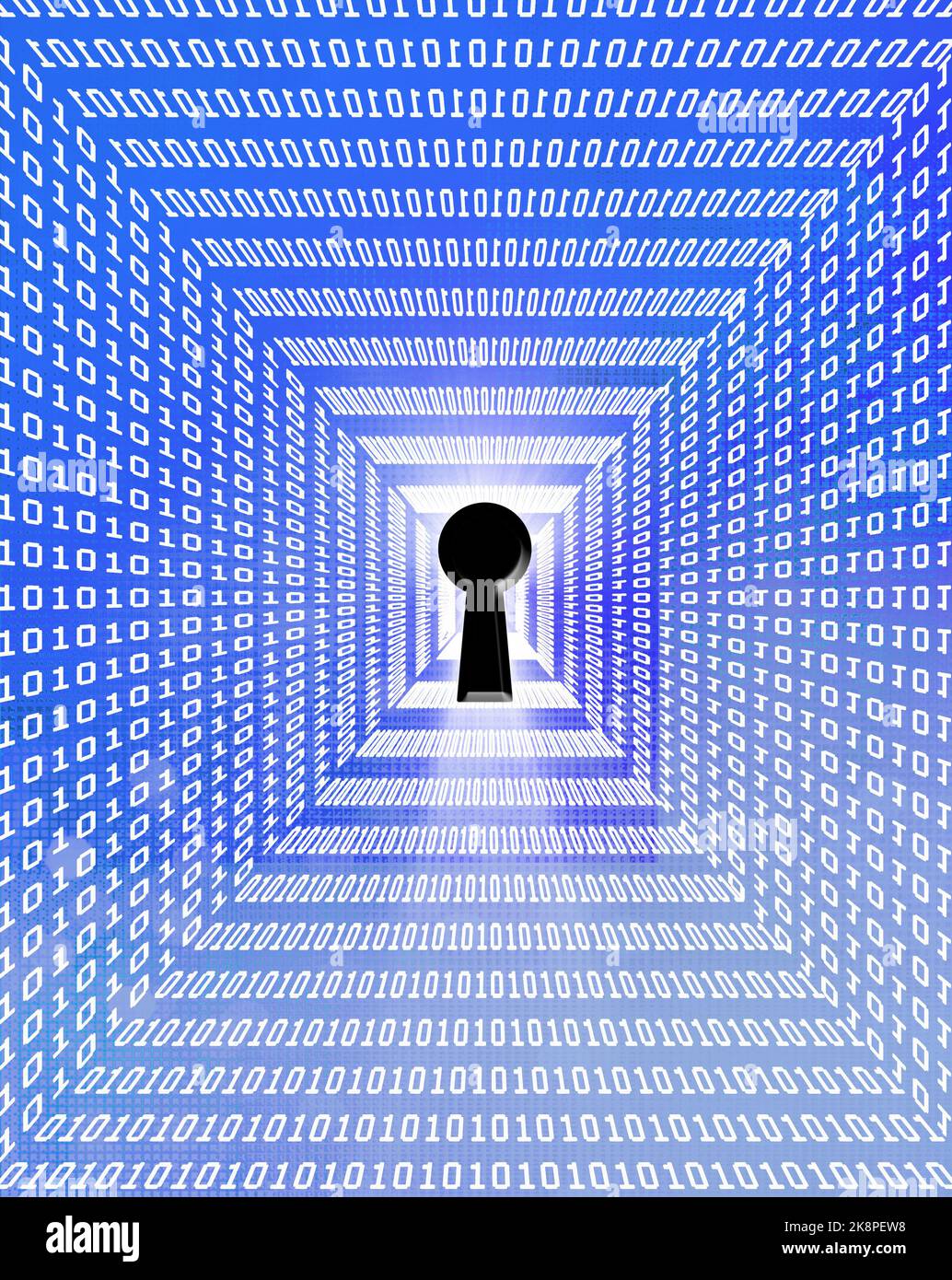 Modern art. Keyhole and binary code on a background. 3D rendering Stock Photo - Alamy