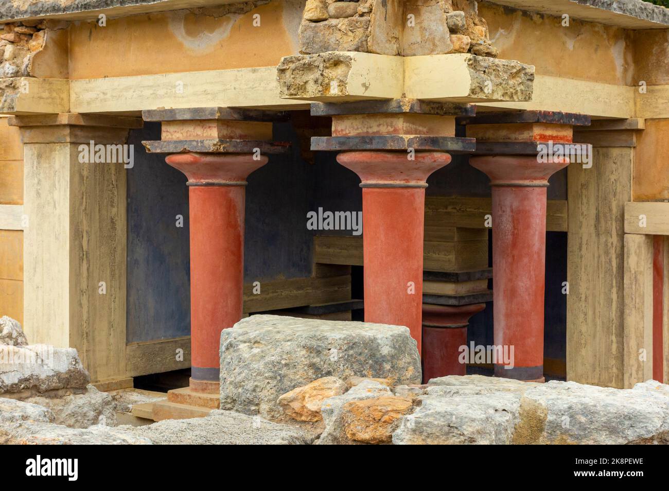 Restored section of the Temple of Knossos a bronze age archaeological ...