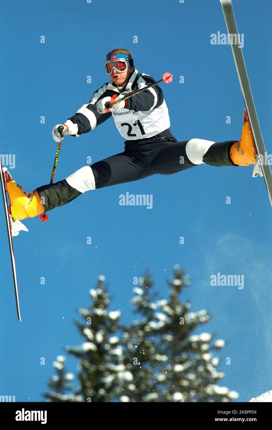 Lillehammer. Olympics 19940215. Freestyle, women. Stine Lise Hattestad ...