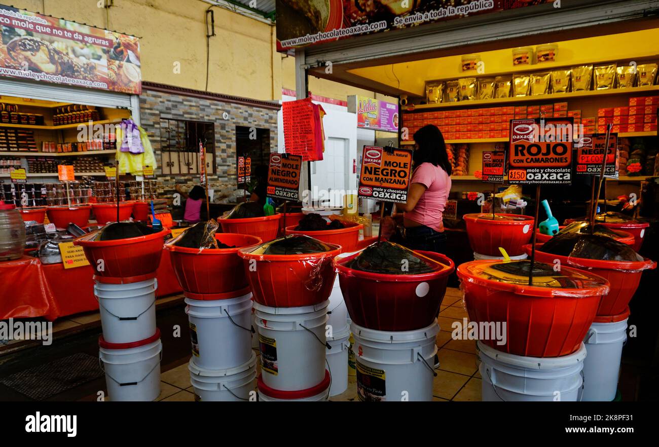 Oaxacan mole, Mercado Juarez, Oaxaca de Juárez City, Oaxaca, Mexico ...