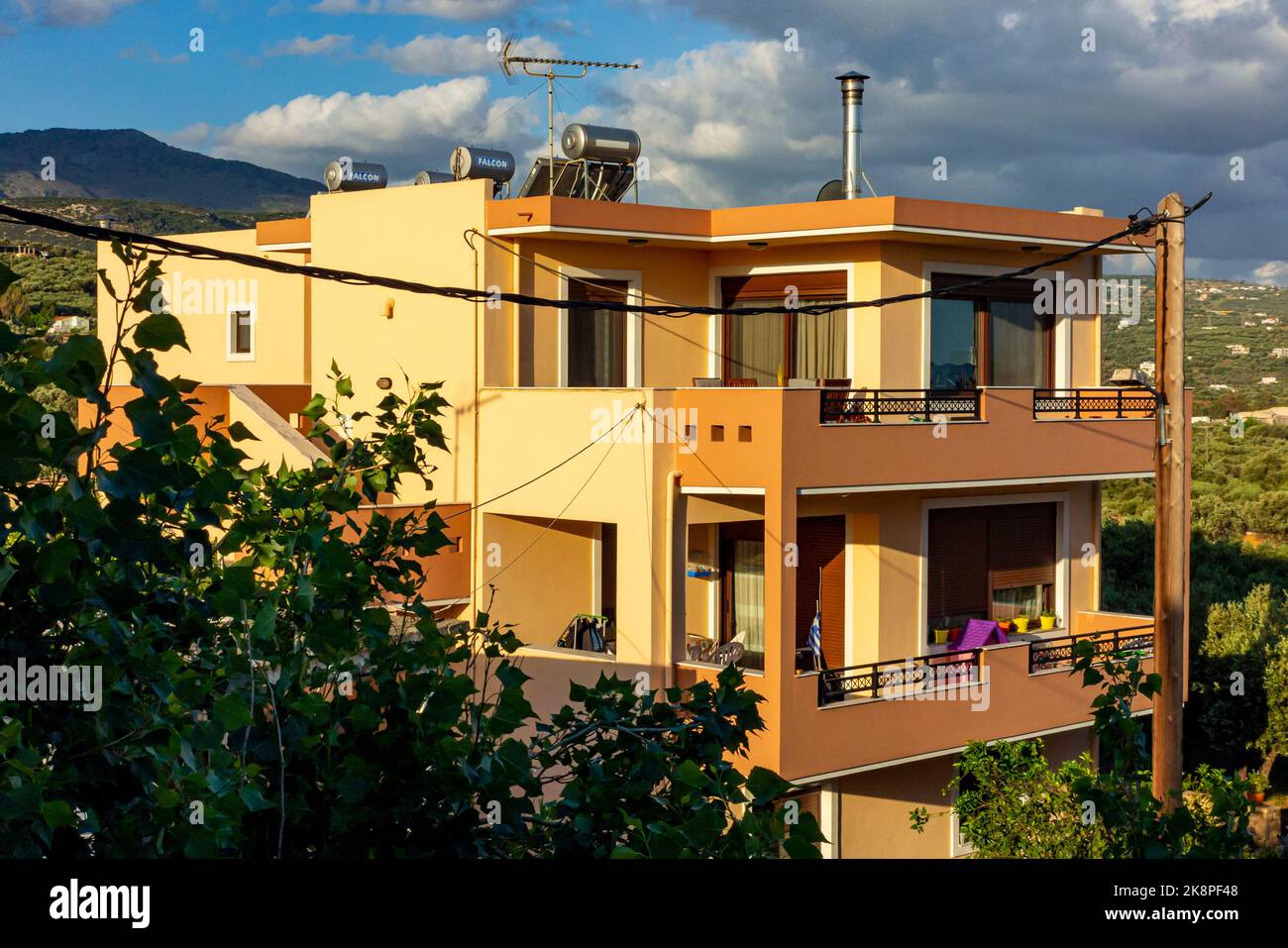 Modern apartments near Rethymnon in Crete a Greek island in the ...