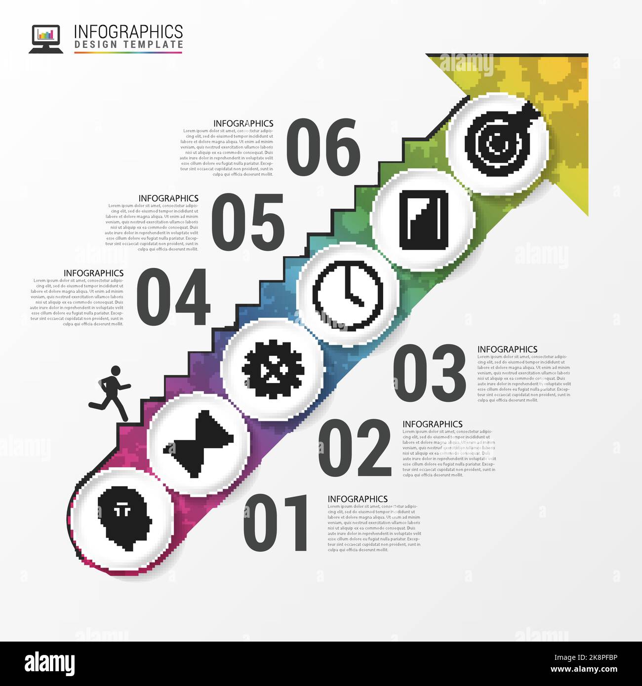 Modern infographics options banner. Stairs to success. Vector ...