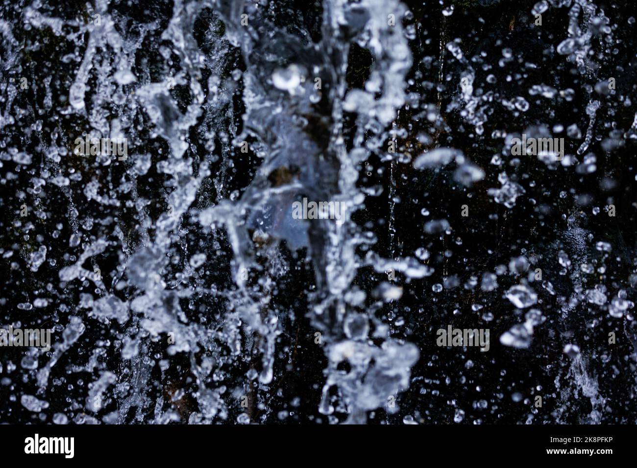 The flow of clean water in the waterfall, close-up, background Stock ...