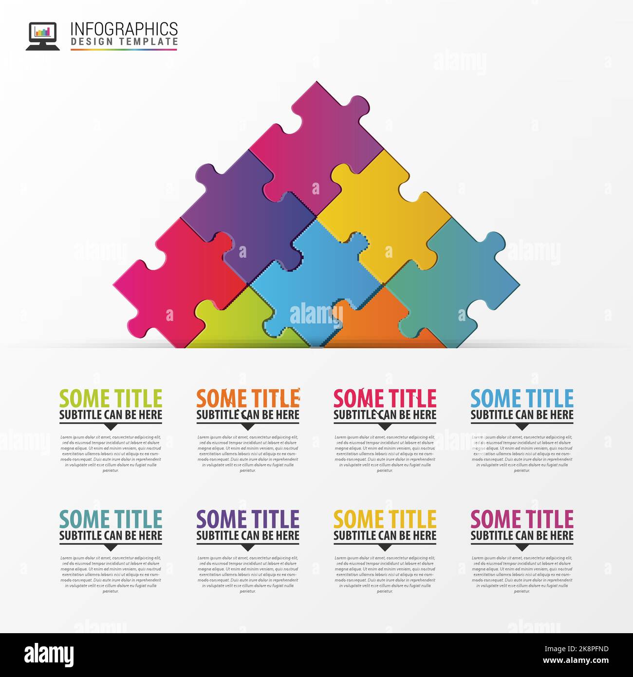 Puzzle piece infographics business concept. Vector illustration Stock ...
