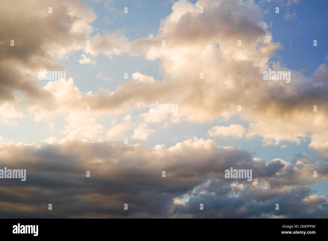 An astonishing sunset sky with stratocumulus clouds, background Stock ...
